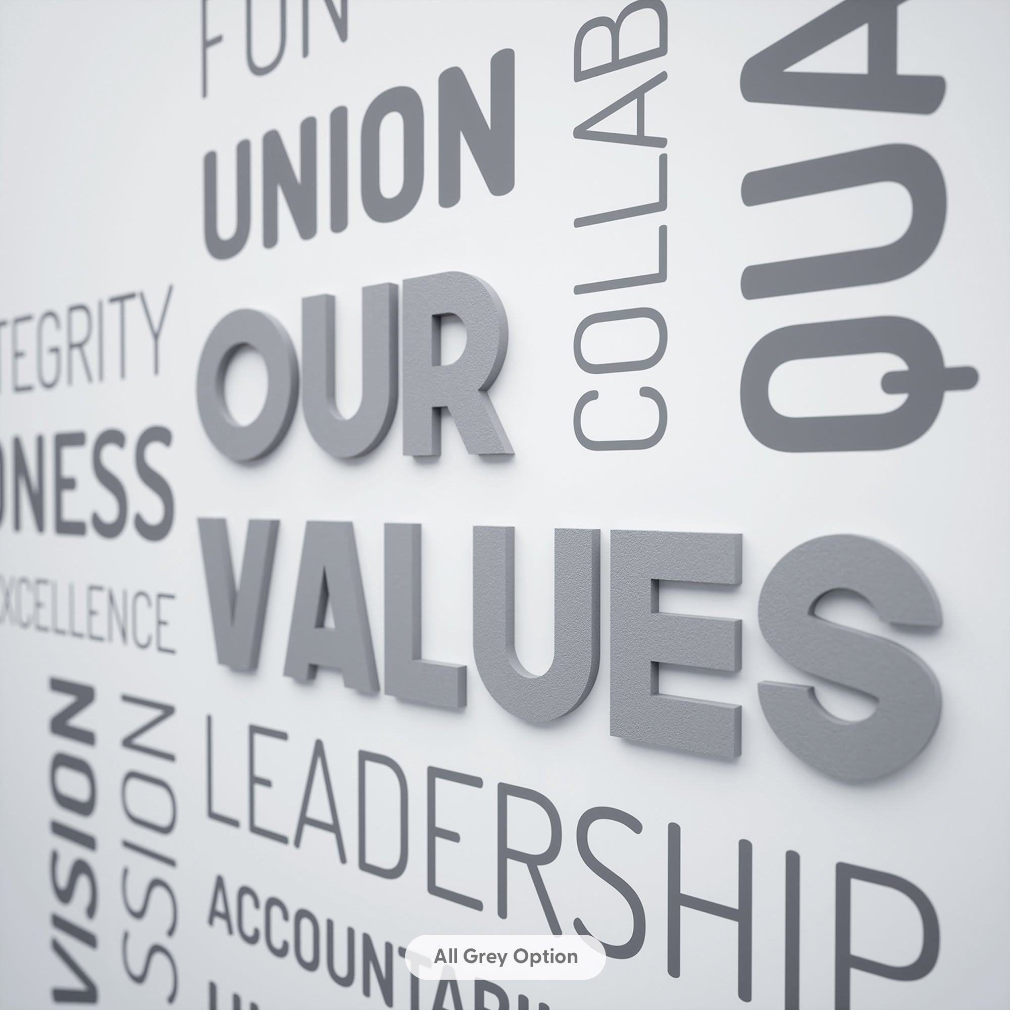 Our Values 3D Office Decor – SirFace Graphics