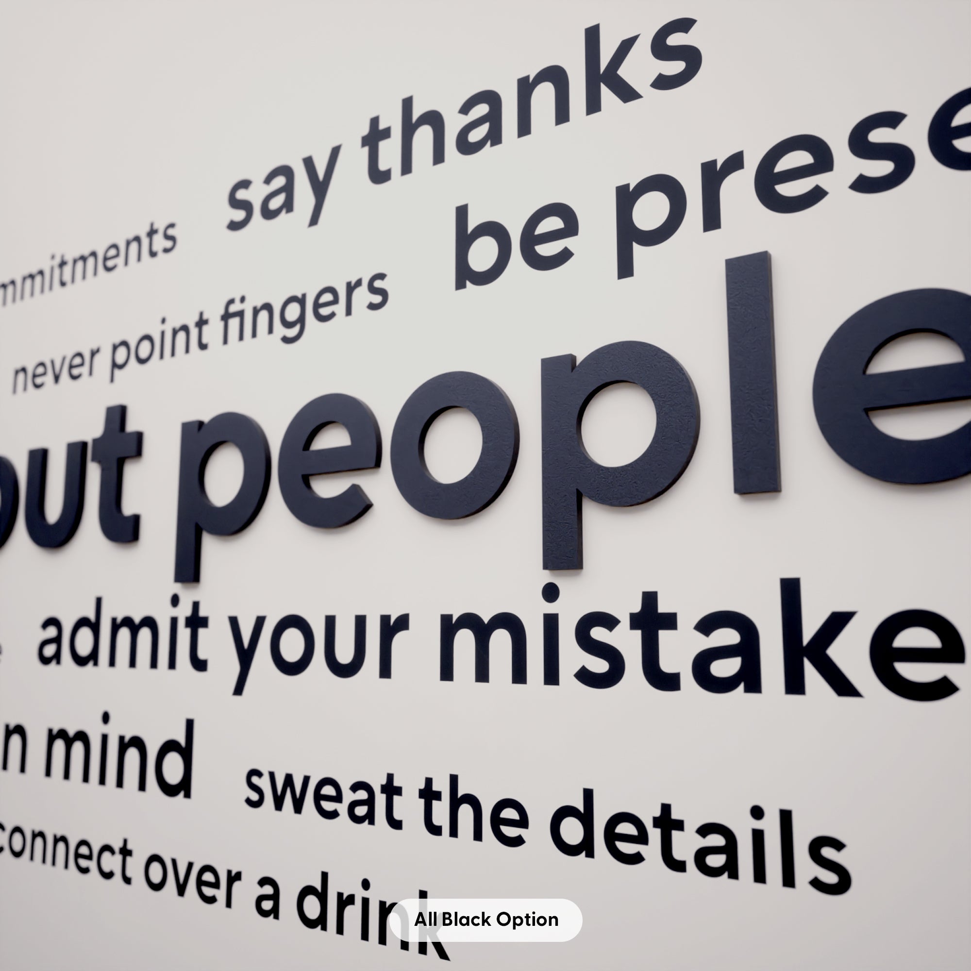 Put People First Word Cloud 3D Office Decor – SirFace Graphics