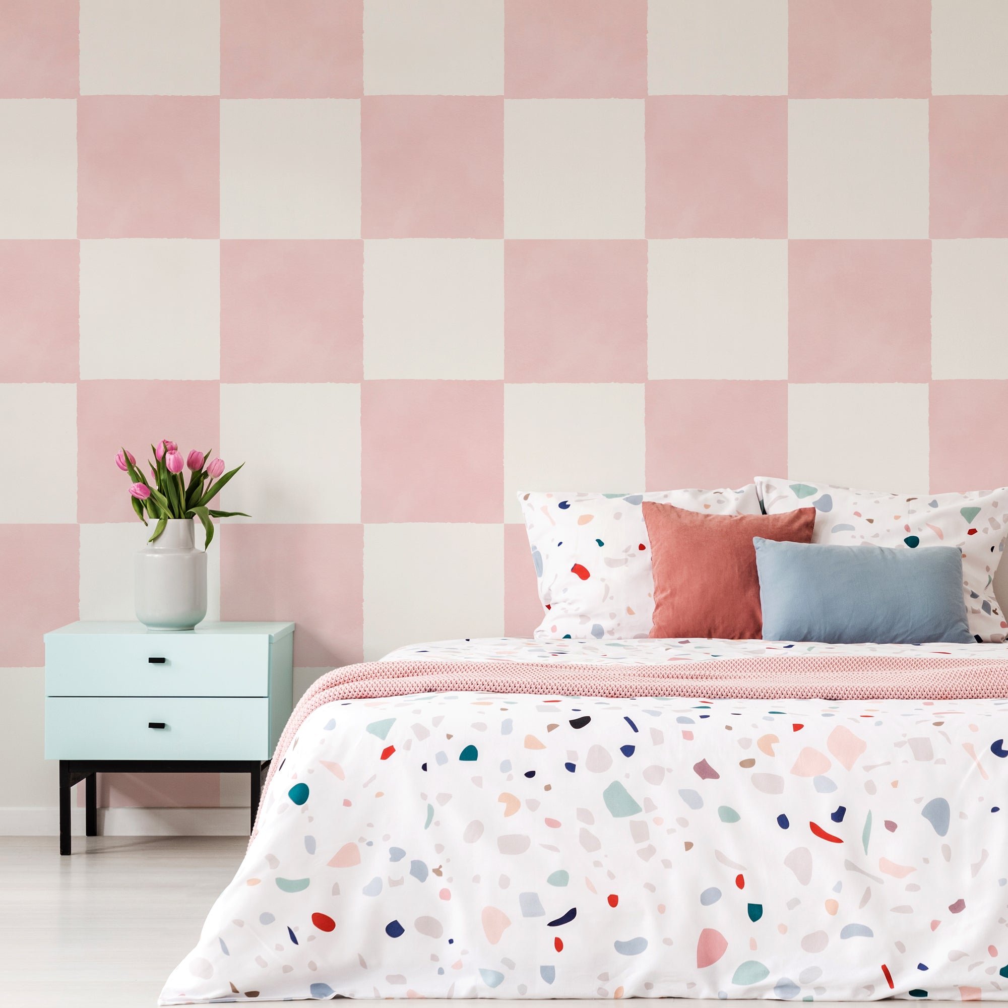 Large Checkered Pink Wallpaper – SirFace Graphics