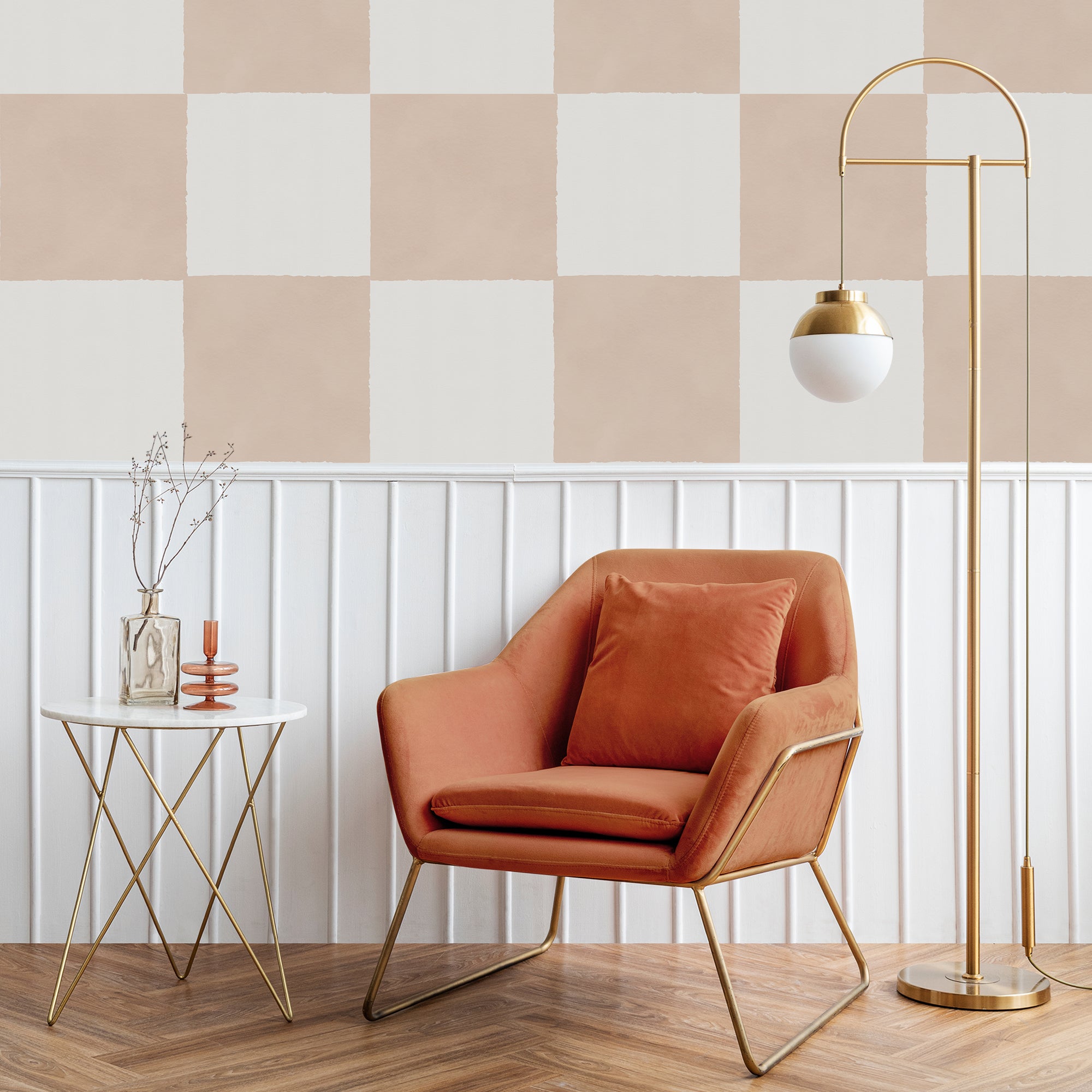 Large Checkered Soft Neutral Wallpaper – SirFace Graphics
