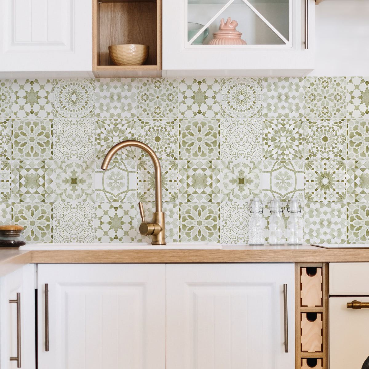 Rabat Sage Backsplash Panel – SirFace Graphics