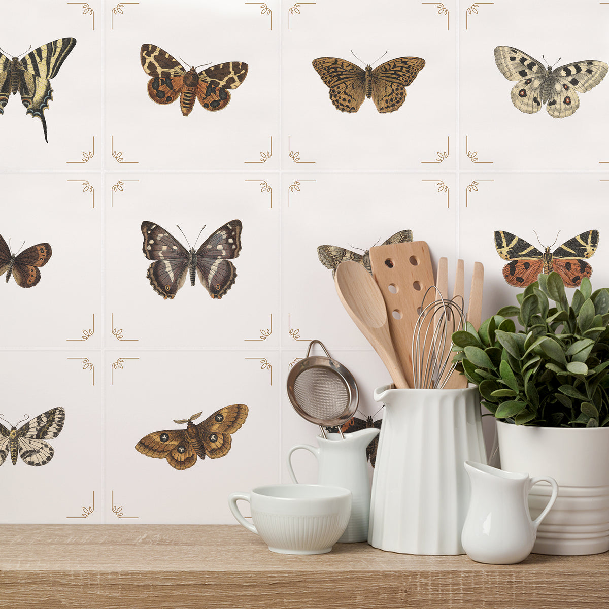 Vintage Butterflies & Moths Tile Decals Set - PACK OF 12 – SirFace Graphics