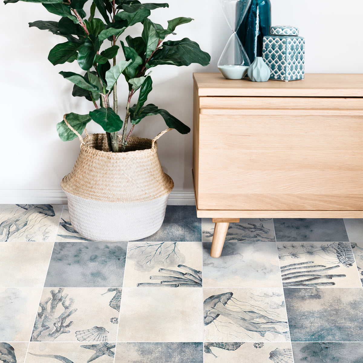 Underwater Blue Adhesive Vinyl Floor Panel – SirFace Graphics