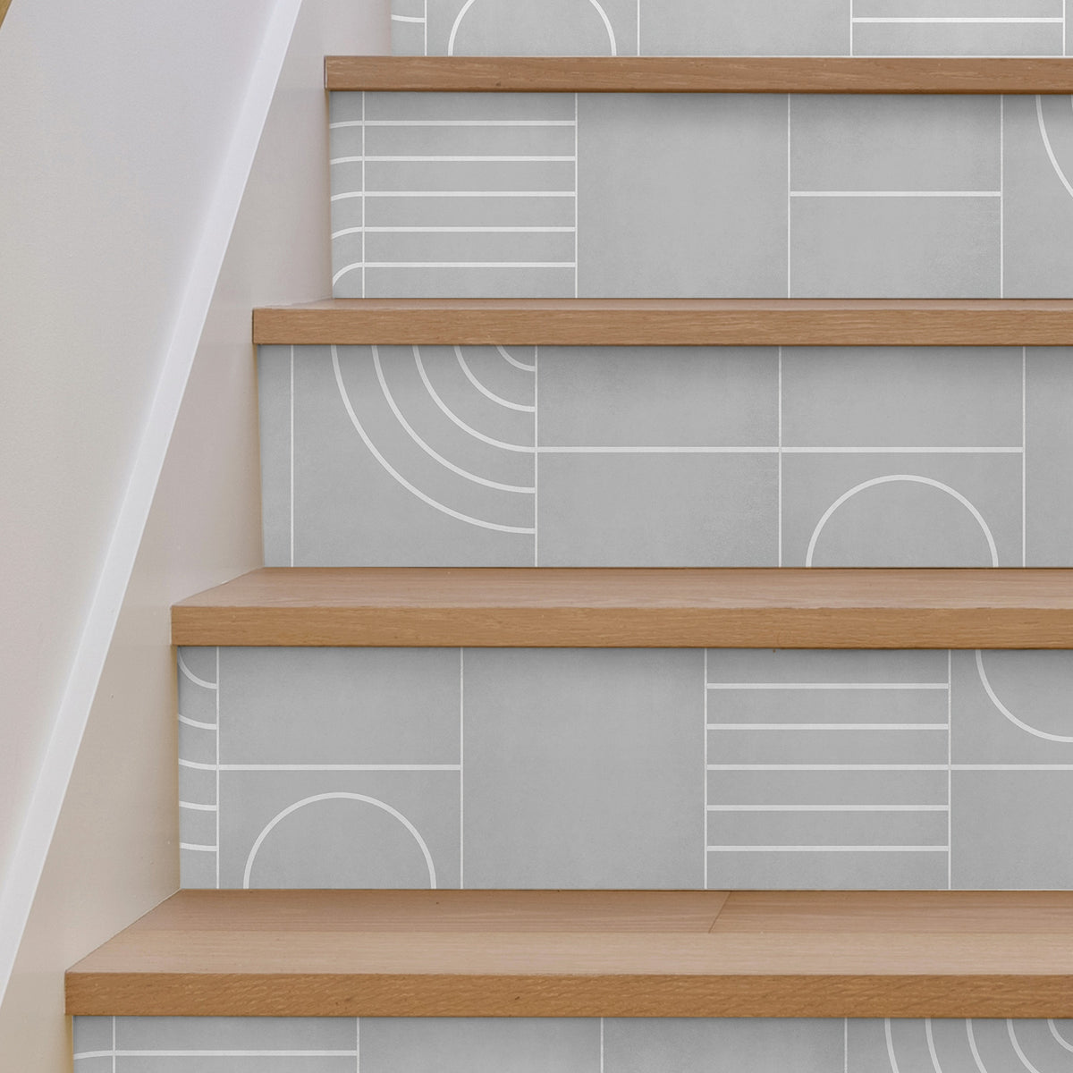 Boho Geometric Grey Stair Riser Stickers - PACK OF 6 – SirFace Graphics
